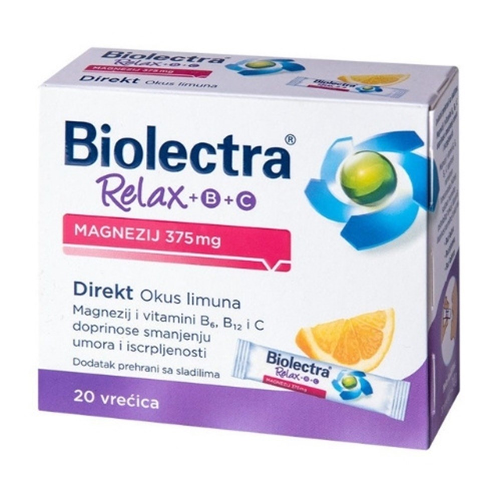 Biolectra Relax Magnezij 375 mg Direkt - Limun - Proteka