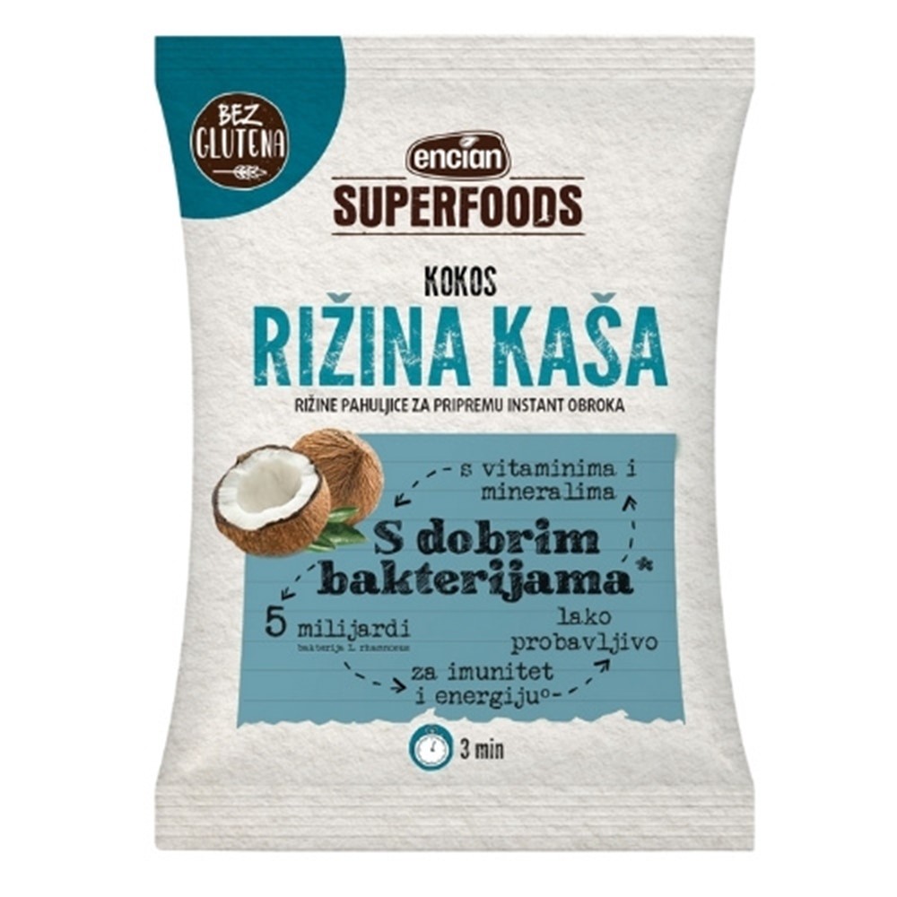 Encian Superfoods Kokos Rižina kaša - Zdrav obrok - Proteka